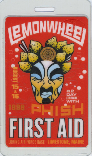 PHISH 1998 Loring Laminated Backstage Pass Lemonwheel Red | eBay