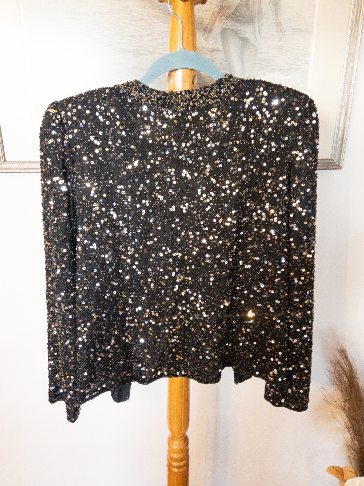 Vintage Scala Beaded Sequined Black Jacket, 100% Silk,Medium, Perfect ...