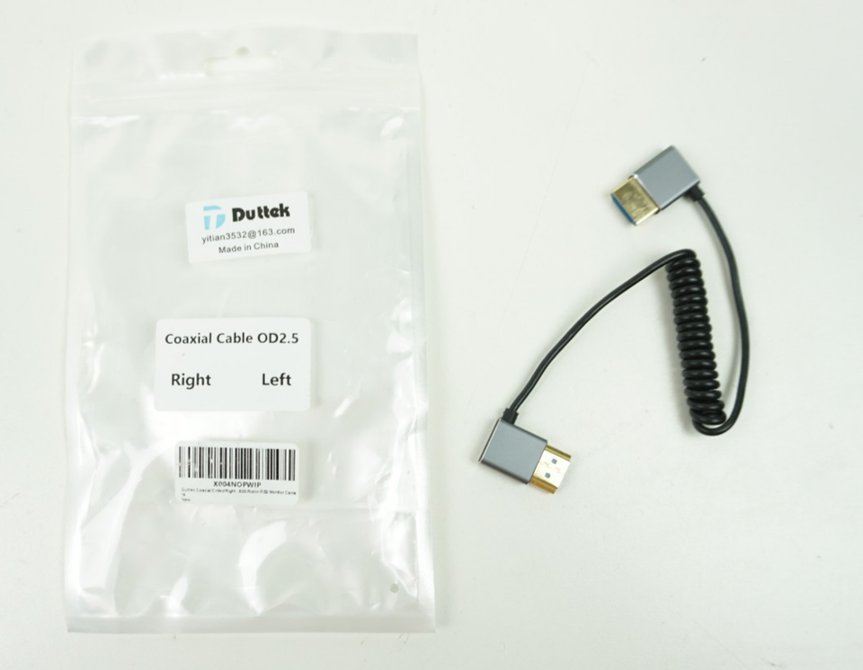 Duttek Coiled Thin Right Angle to Left Angle HDMI Cable 1-1.5FT 8K@60Hz ...