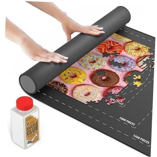 Rubber Puzzle Mat, Roll Up Puzzle Board for Jigsaw Puzzles - 1500 ...