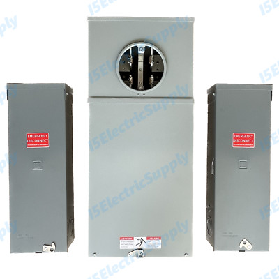 400 / 320 Amp Meter Base / Socket EATON 324N w/2 200A Main Breakers ...