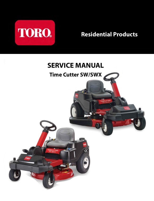 Toro Timecutter SW SWX Service Manual | 3200 4200 5000 5425 4250 5050 ...