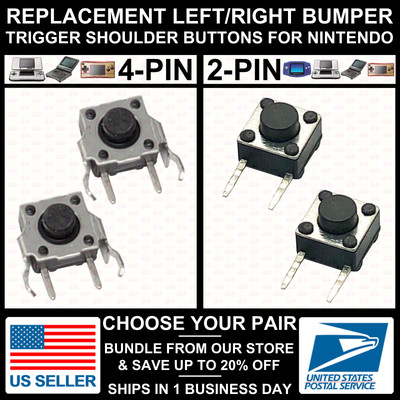 2PC Game Boy Advance/GBA/SP/NDS/GBM Replacement L R Shoulder Trigger ...