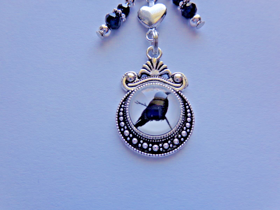RAVEN GOTHIC RAVEN CROW FLOWERS LEAF KEY CHAIN PURSE BAG CLIP BAG CHARM ...