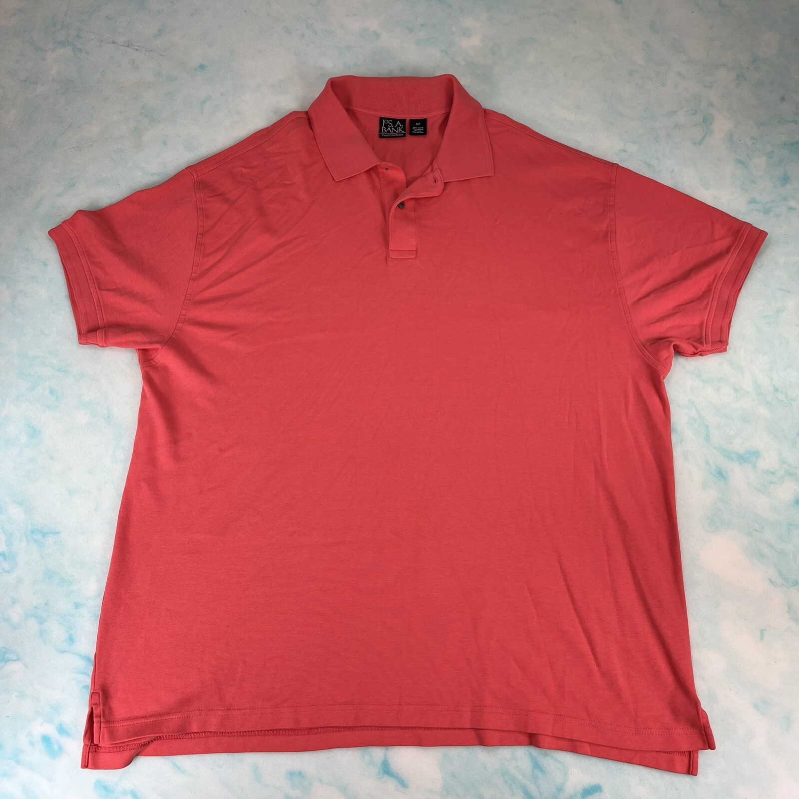 Jos. A Bank Polo Shirt Mens 3XT Coral Short Sleeve Cotton Travelers ...