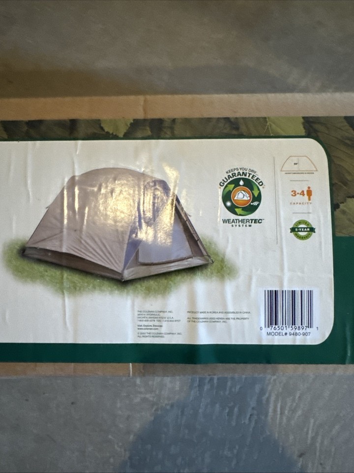 Vintage Coleman Deluxe Outdoorsman Tent Sleeps 3-4 Easy Setup Rain ...