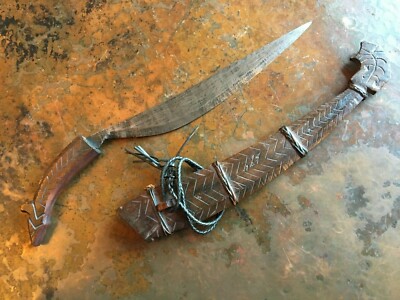 Antique | Talibong Knife Dagger | Carved Handle Sheath Scabbard ...