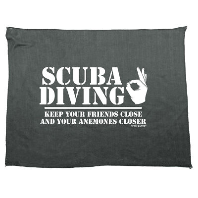 Ow Scuba Diving Keep Friends Close - Novelty Tea Towel cleaning cloth ...