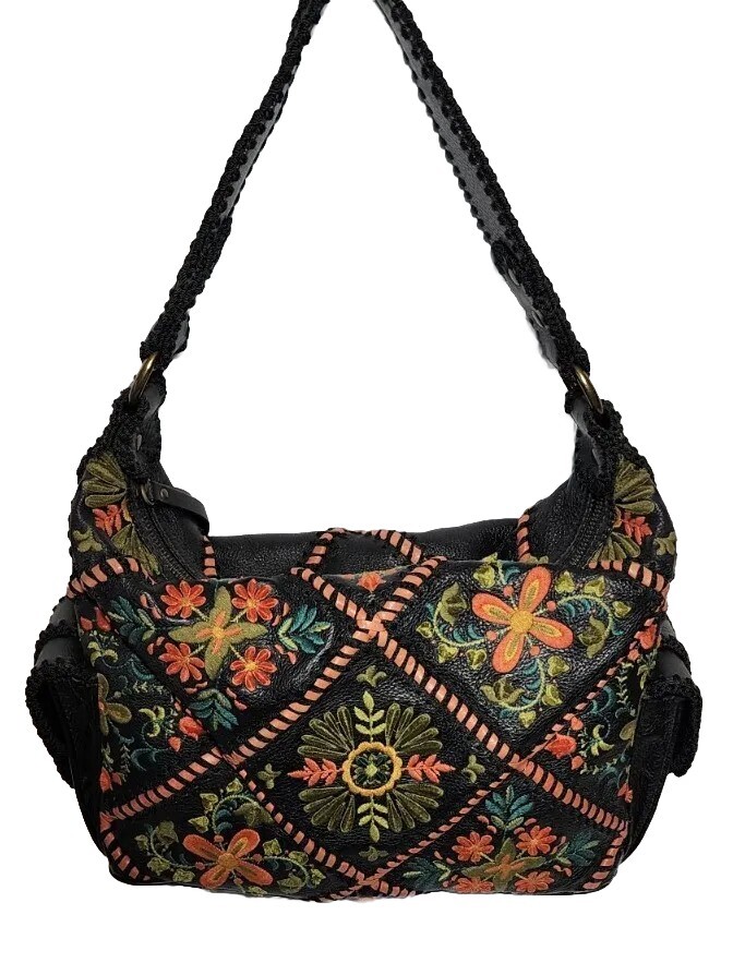ISABELLA FIORE SWEDISH HOLLY BOHO SOHO HOBO EMBROIDERED HANDBAG Y2K ...