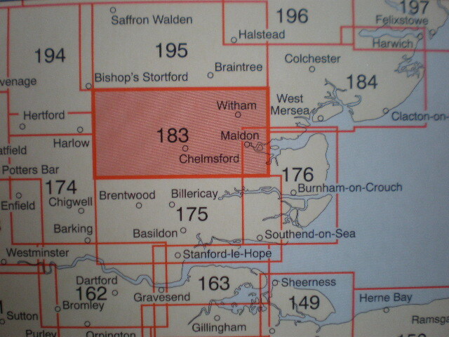 183 184 195 196 ESSEX CHELMSFORD BRAINTREE LOT EXPLORER ORDNANCE SURVEY ...