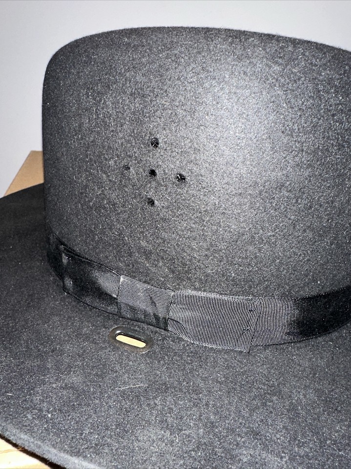 NEW Stratton Sheriff Style FELT Hat 42 Double Brim Oval BLACK *Multiple ...