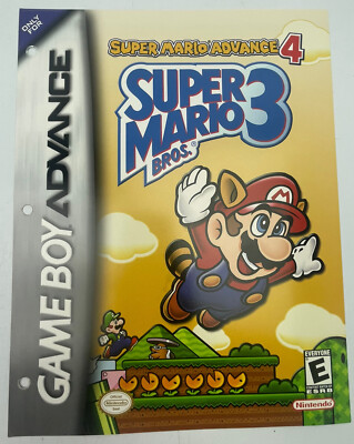 2004 Super Mario Advance 4 Gameboy Advance 3-Hole Promo Press Ad Wall ...
