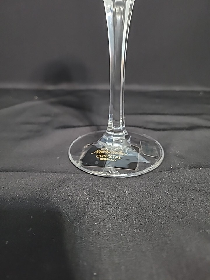 FLUTED CHAMPAGNE GLASS GOBLET NORITAKE CRYSTAL CHRISTIANA PATTERN PLAIN ...