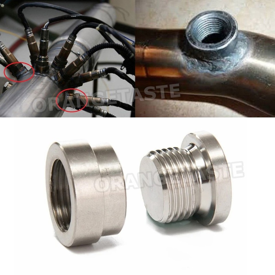 4 SETS O2 Oxygen Sensor Bung Weld On w/Plug & Washer M18x1.5mm | eBay ...