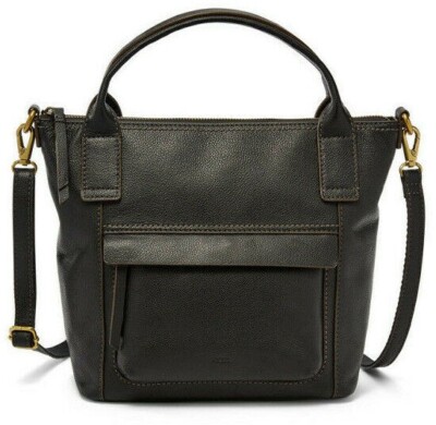 Fossil Aida Satchel Black Leather Crossbody Bag SHB2098001 NWT $198 ...