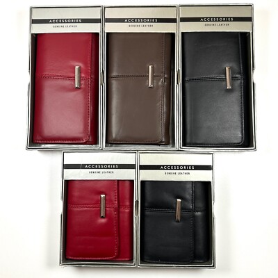 Genuine Leather Women Tri-Fold Wallet Snap Closure Clutch Elegant *2 ...