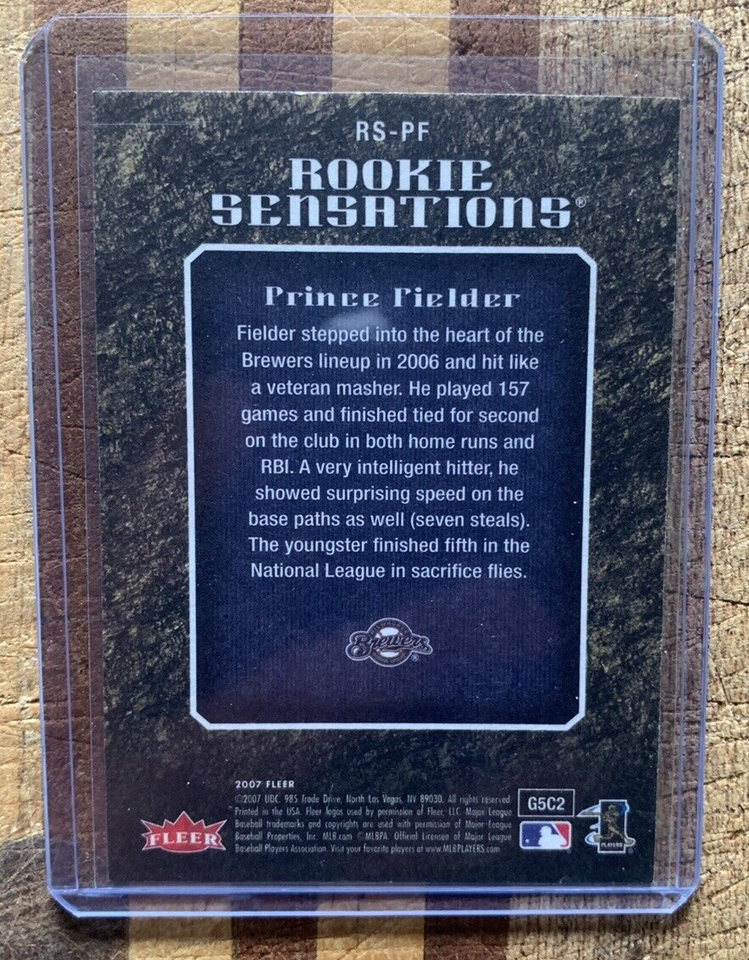 2007 Fleer Rookie Sensations PRINCE FIELDER #RS-PF - Brewers | eBay