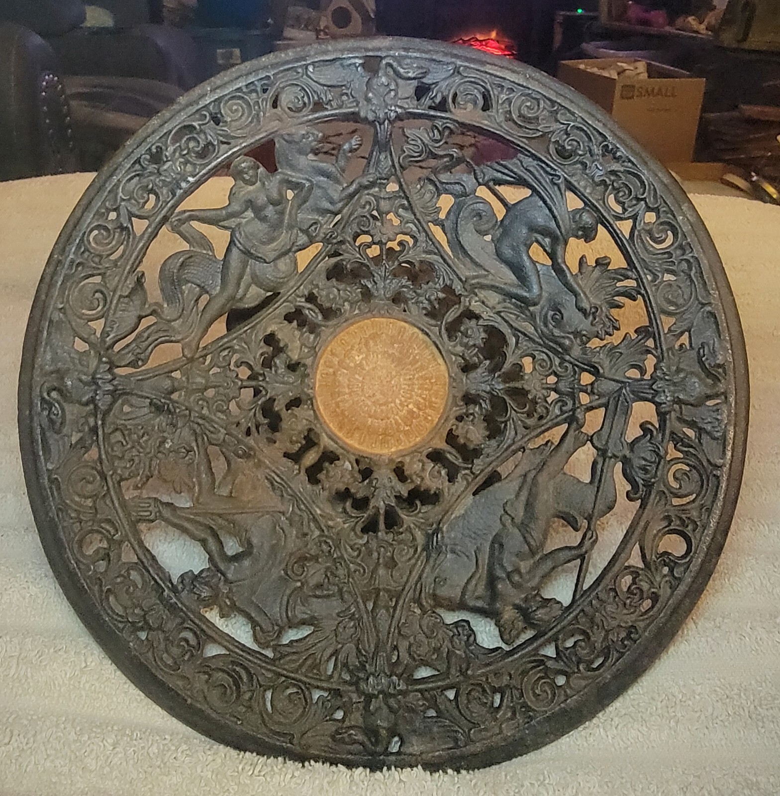 Vintage 1940s Cast Iron Compote Featuring Greek Mythology Nymph Neptune ...