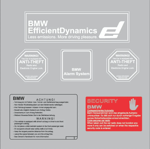 Decal Sticker For All Model Engines For BMW Window Glass Oem: 2122334D ...