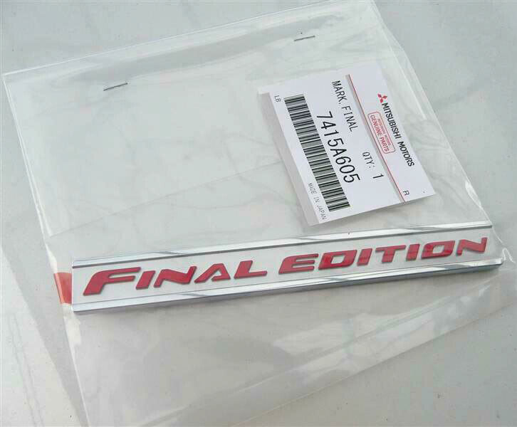 MITSUBISHI GENUINE OEM REAR LANCER EVOLUTION 10 FINAL EDITION EMBLEM ...