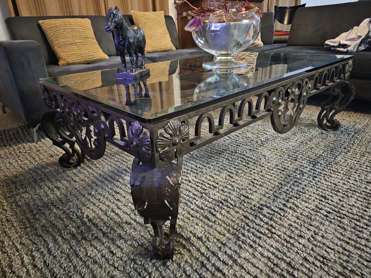Wrought Iron Coffee Table Midcentury Italian Wrought Iron Coffee Table