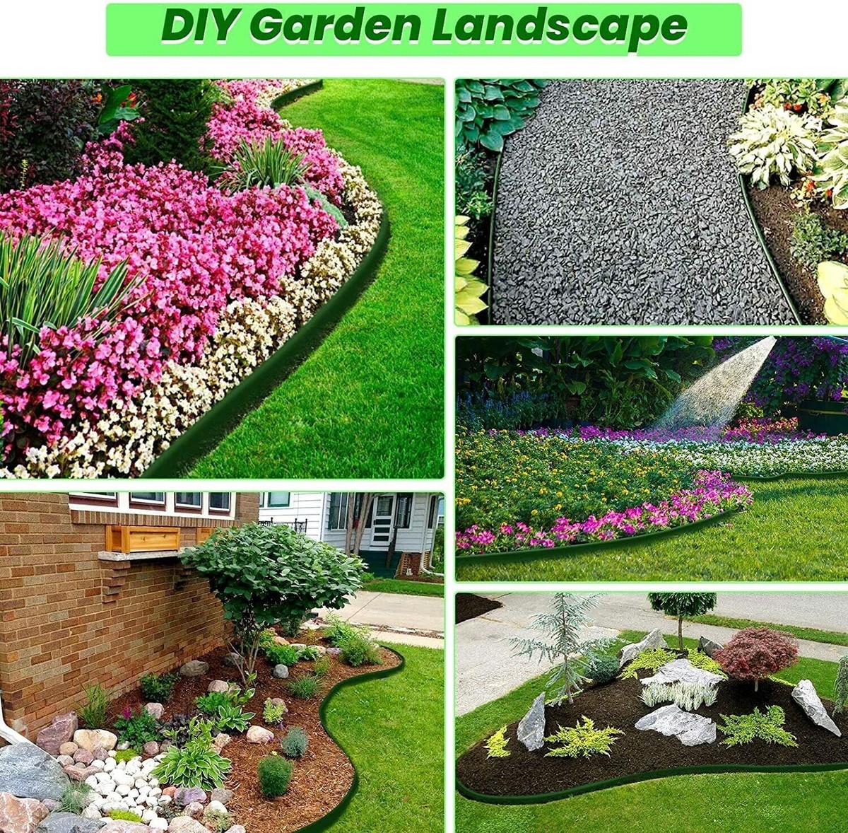 Border Landscaping Systems Concrete Patio, River Rock Border With