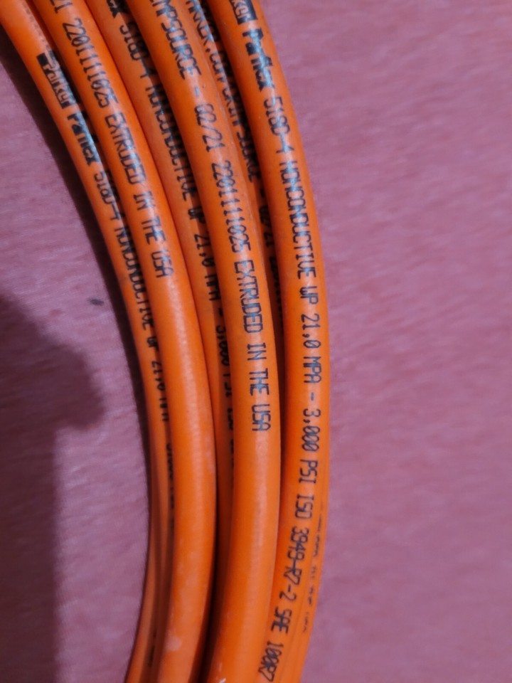 50 feet Parker 518D-4 Nonconductive Hydraulic Hose Thermoplastic Altec ...