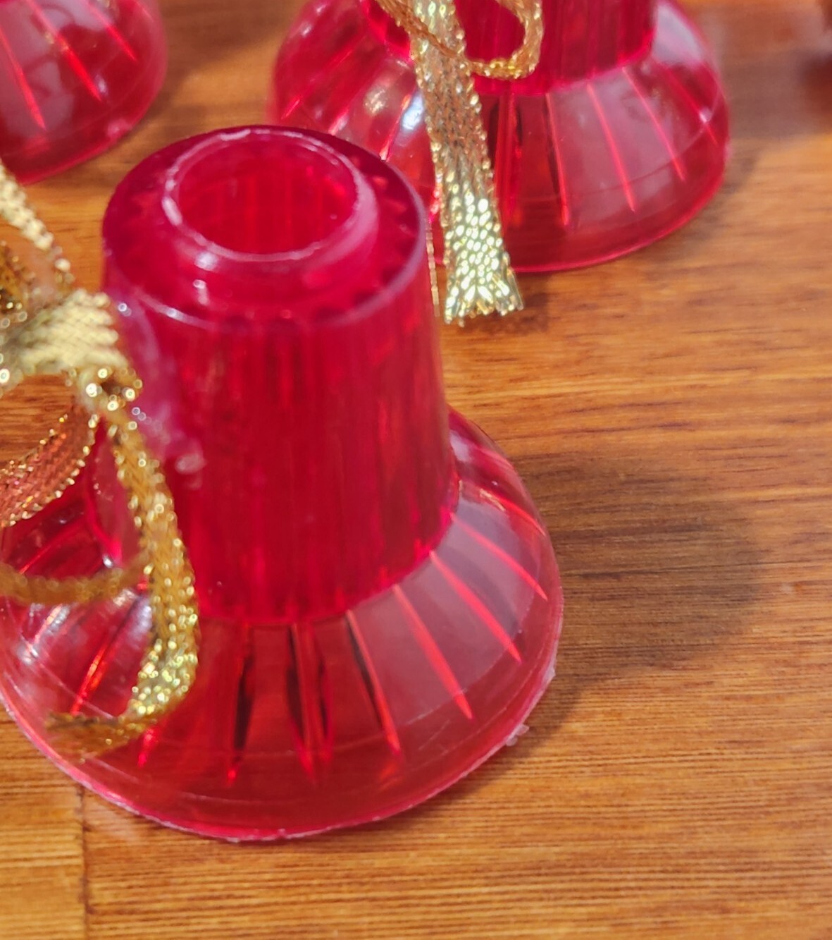 Vintage Christmas Light Reflectors Red Plastic Bell Lot of 10 | eBay
