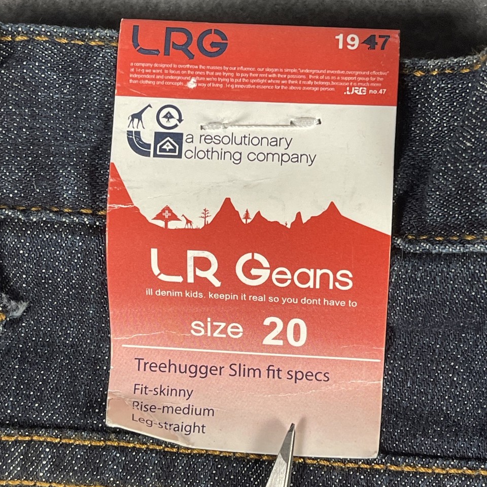 LRG Jeans Mens 20 Dark Indigo Treehugger Slim Fit Straight Leg Denim LR ...
