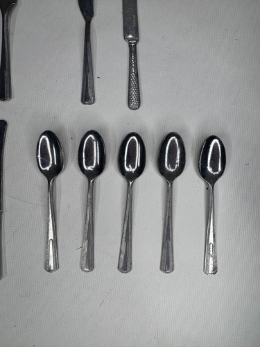 Vintage 25pc Aluminum Childs Pretend Play Toy Flatware Silverware Set ...