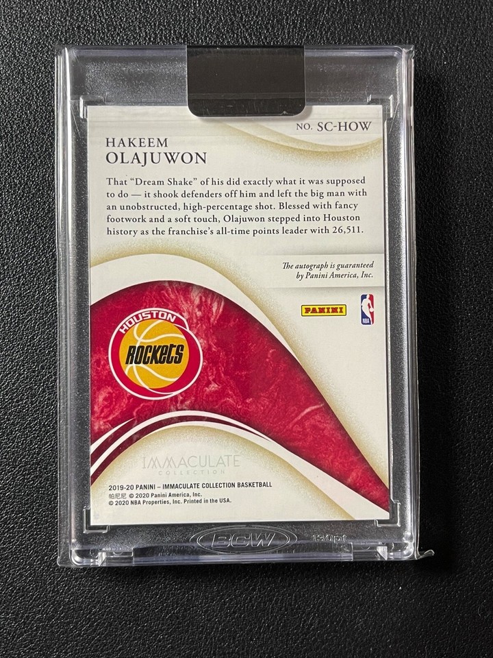 HAKEEM OLAJUWON 2019-20 PANINI IMMACULATE SCORERS CLUB AUTOGRAPH AUTO ...