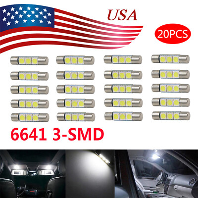 20 x White LED 6614F 6641 TS-14V1CP F30-WHP Fuse Visor Vanity Mirror ...