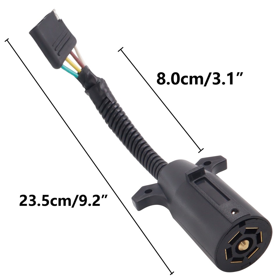 7-Way to 4-Way Flat Blade Truck RV Trailer Wiring Adapter Connector ...