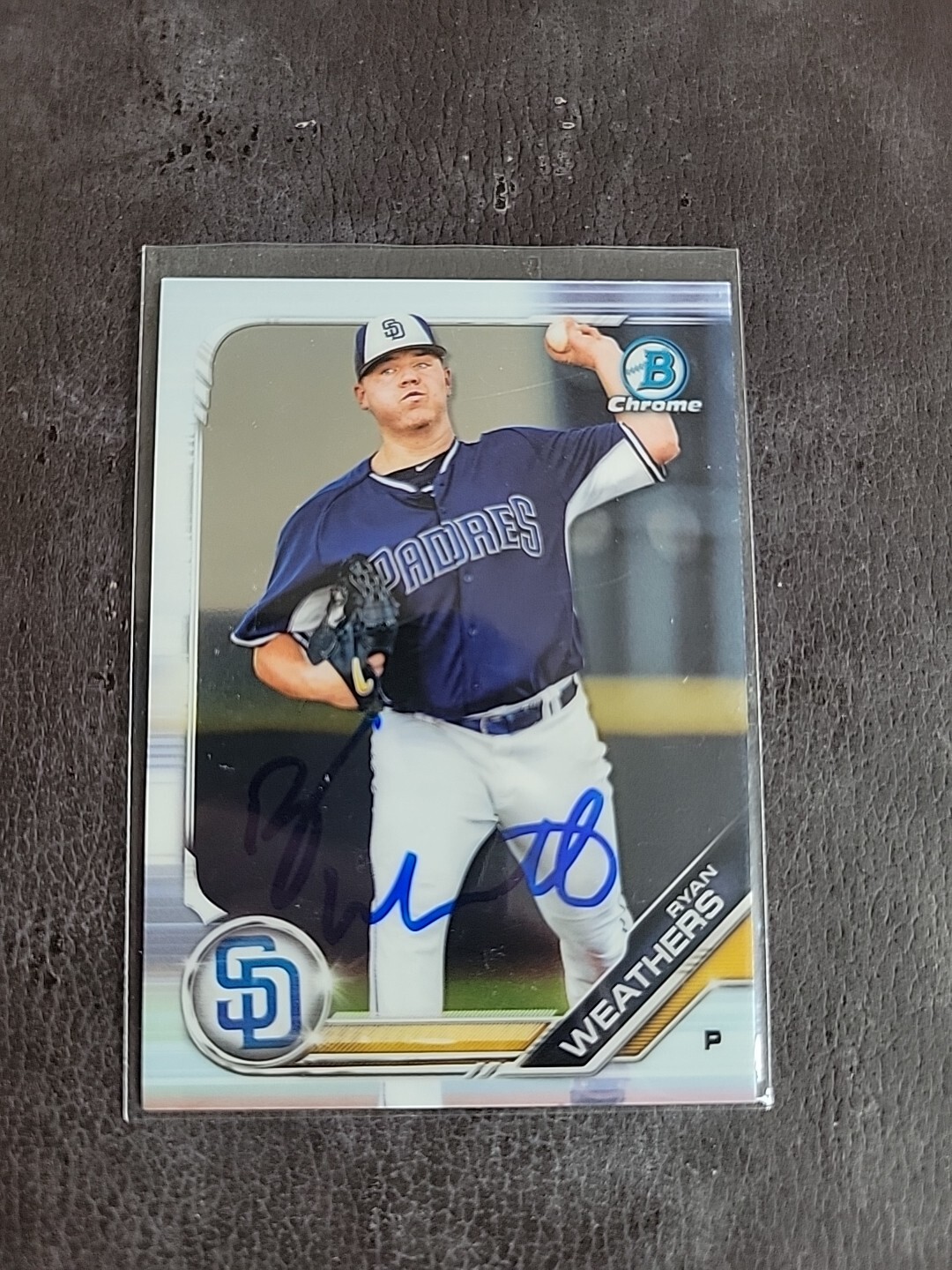 2019 Bowman Chrome Ryan Weathers RC Rookie Card Signed IP Auto Marlins ...
