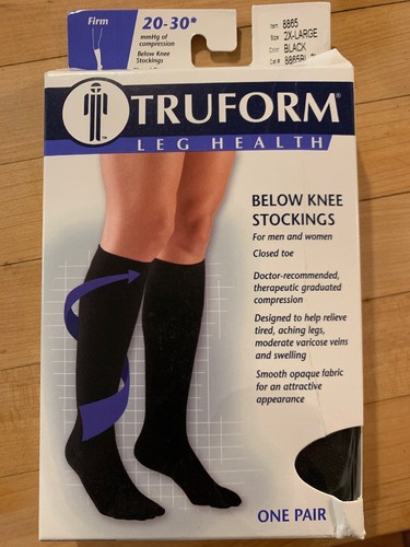 Truform compression below knee stockings socks open & closed Toe beige ...