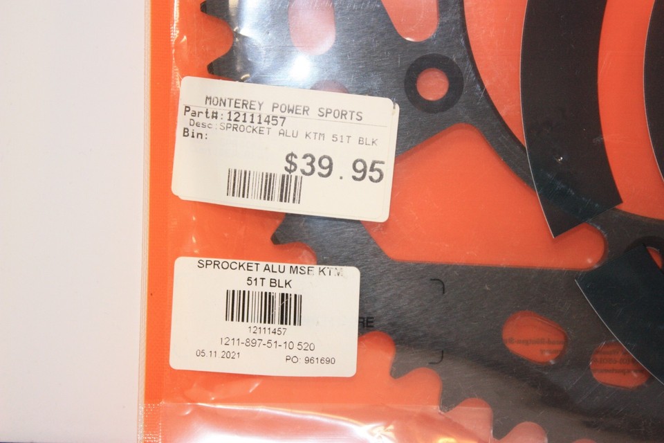 Moose Racing 1211-897-51-10 520 ALU KTM Rear Sprocket -51T BLK | eBay