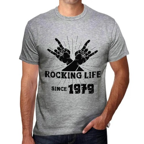 Men's Graphic T-Shirt Rocking Life Since 1979 45th Birthday Anniversary ...