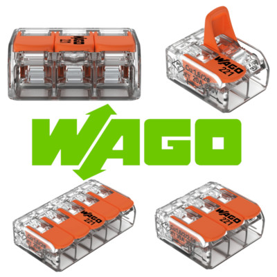 WAGO 221 Connectors Junction Box Electrical Reusable Wire Lever Full ...