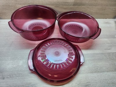 Tupperware TupperWave Cranberry 3 Piece Set Microwavable Cookware ...