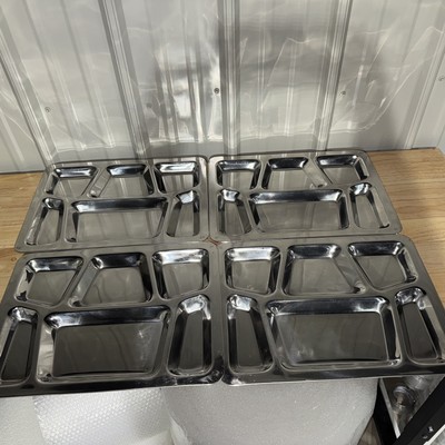 SET OF 4 Vintage Stainless Steel Mess Hall Trays | eBay