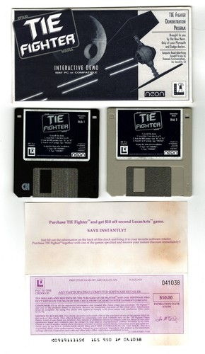 Star Wars Tie Fighter Interactive Demo Program Game for PC 1993 on 3.5 ...