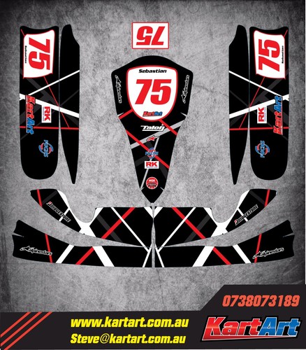 Tony Kart OTK M4 KART ART sticker kit CARBON STYLE / graphics / decals ...