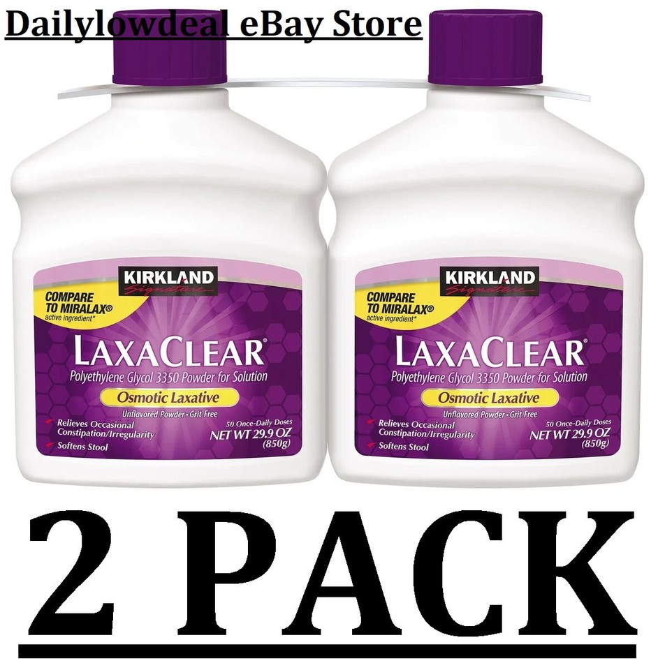 2 PACK Laxative Polyethylene Glycol Kirkland Signature LaxaClear 50 ...
