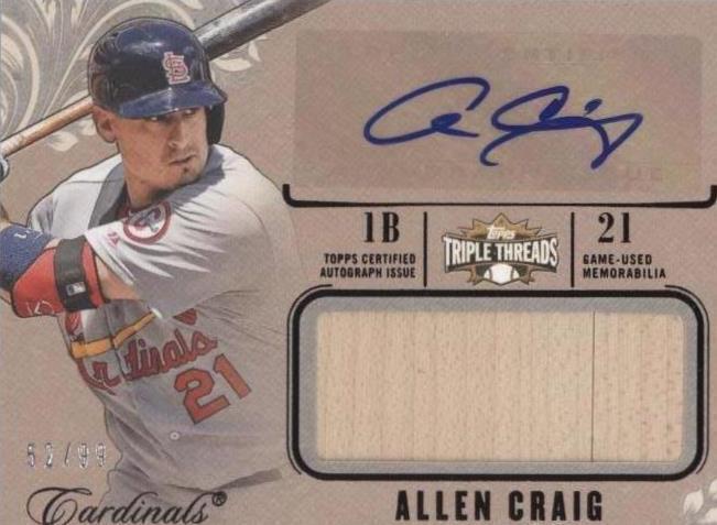 2014 Topps Triple Threads - Unity Autograph Jumbo Relics Allen Craig # ...