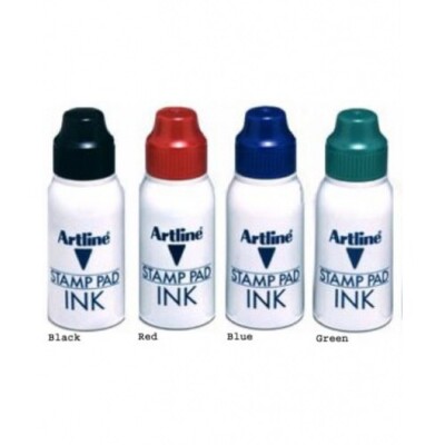 Artline Stamp Pad Ink Bottles Refill - Ink 30ml Black, Violet Red Green ...