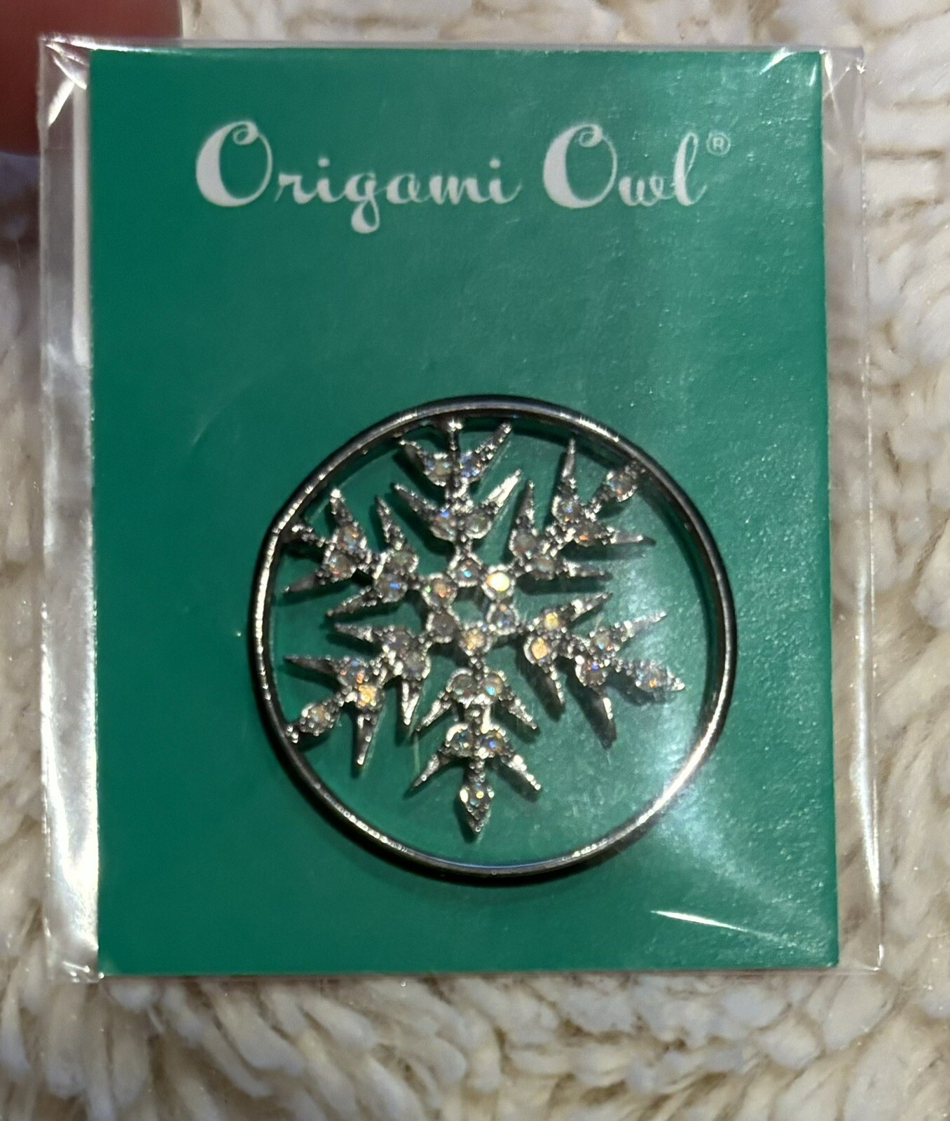 Retired Origami Owl Large Window Plate- Snowflake With Swarovski ...