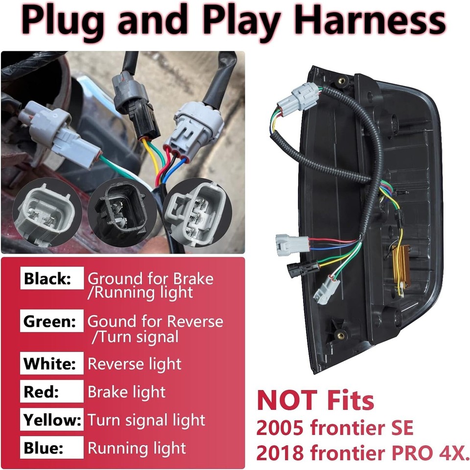 LED Tail Lights for Nissan Frontier Navara D40 2005-2021 Rear Brake ...