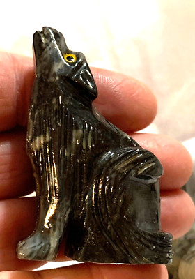 The Howling Grey Wolf Jasper Carving | eBay