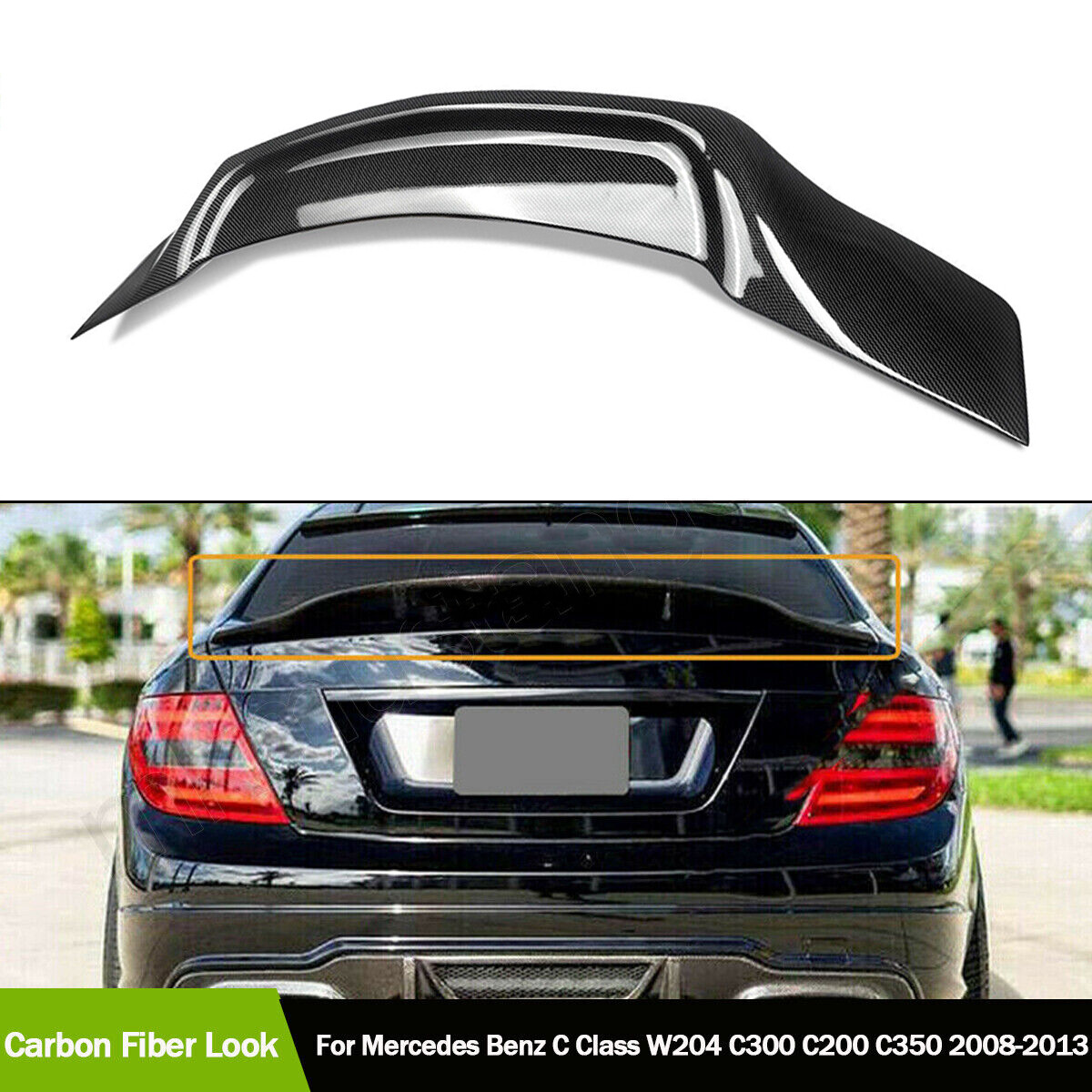 Mercedes Benz Spoiler Cuztom Tuning V Style Carbon Fiber High Kick ...