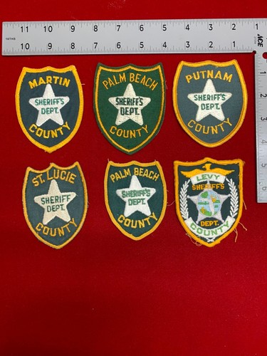 VTG/OBSOLETE "FLORIDA POLICE/SHERIFF" SEW-ON PATCHES (OLD CHEESE CLOTH ...